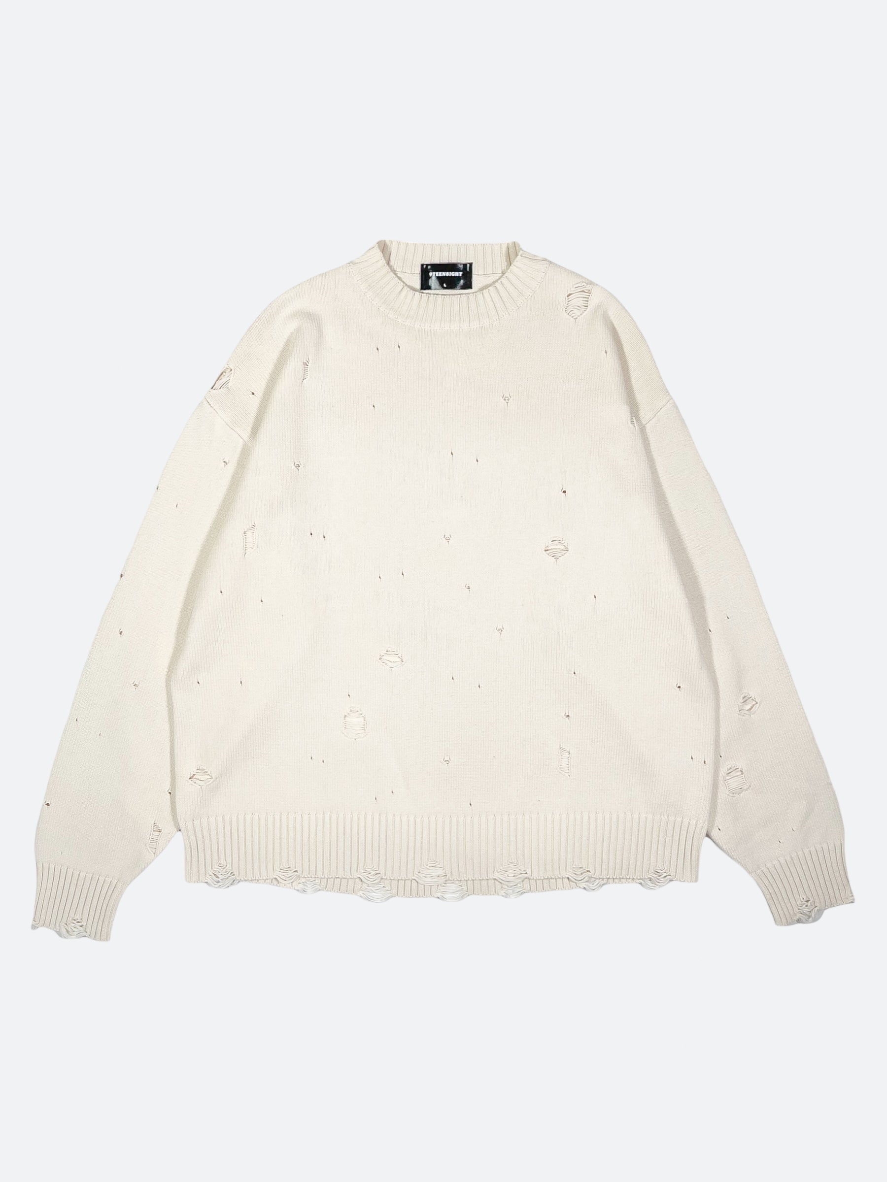 DAMAGED DESIGN LOOSE KNIT SWEATER：ダメージデザインルーズニットセーター – 9TEEN8IGHT